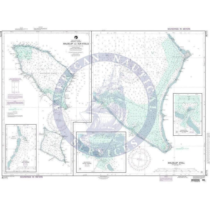 NGA Chart 81771: Maloelap & Aur Atolls - Amnautical