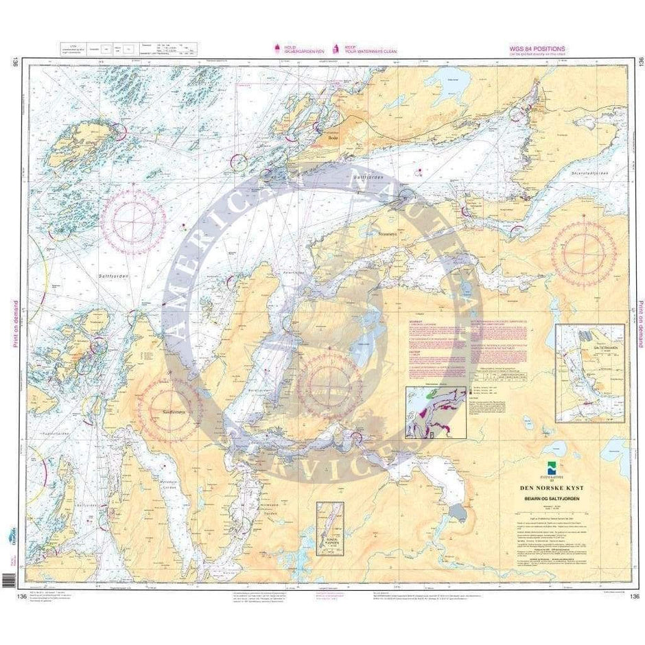 NHS Chart 136: Beiarn og Saltfjorden| Beiarn Norway - Amnautical