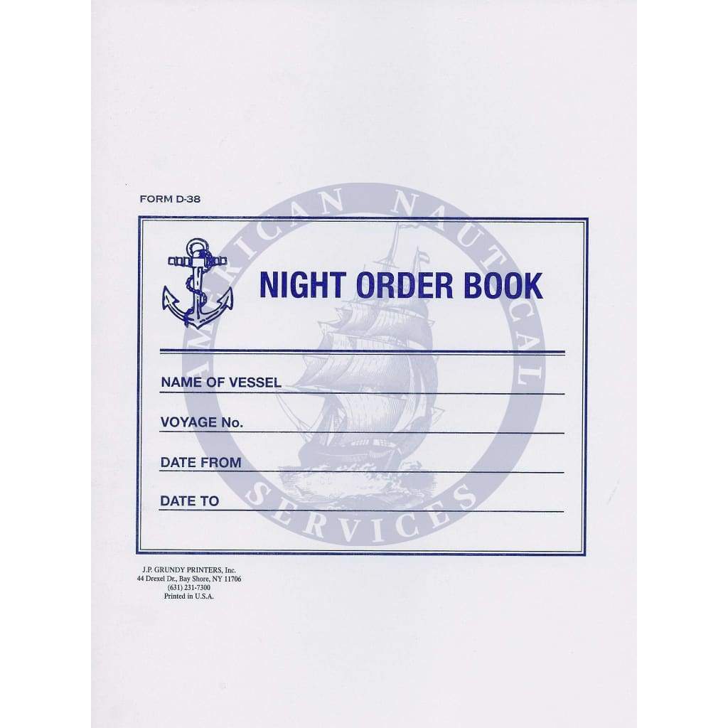 Night Order Log Book Form D-38 - Amnautical