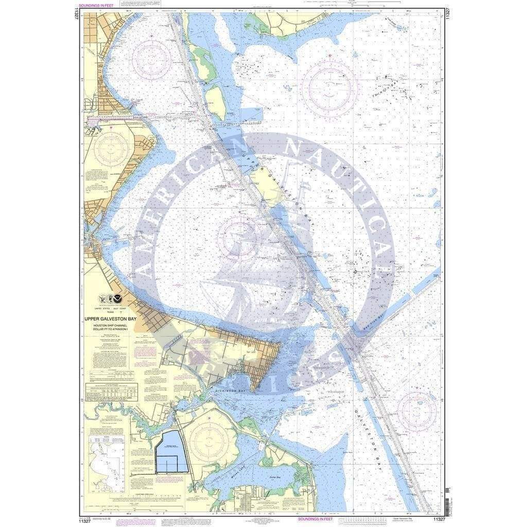 NOAA Nautical Chart 11327: Upper Galveston Bay - Amnautical