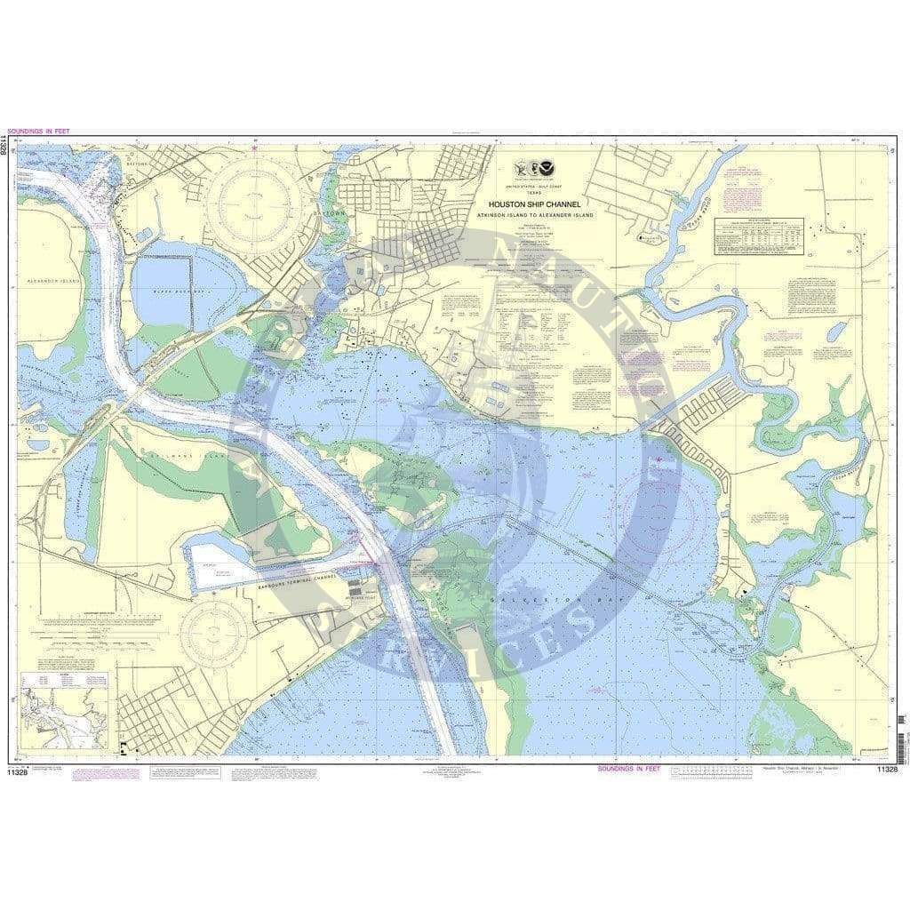 NOAA Nautical Chart 11328: Houston Ship Channel - Amnautical