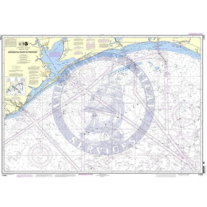 NOAA Nautical Chart 11330: Mermentau River to Freeport - Amnautical