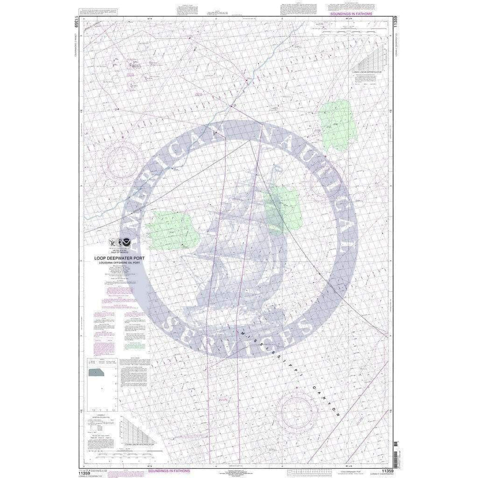 NOAA Nautical Chart 11359: Loop Deepwater Port Louisiana Offshore Oil ...