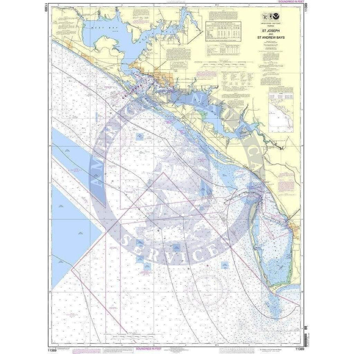 NOAA Nautical Chart 11389: St Joseph and St Andrew Bays - Amnautical