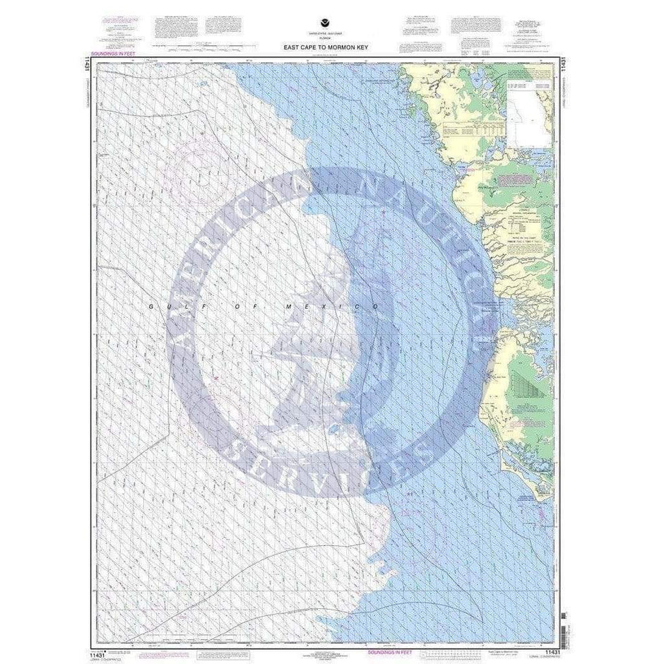 NOAA Nautical Chart 11431: East Cape to Mormon Key - Amnautical
