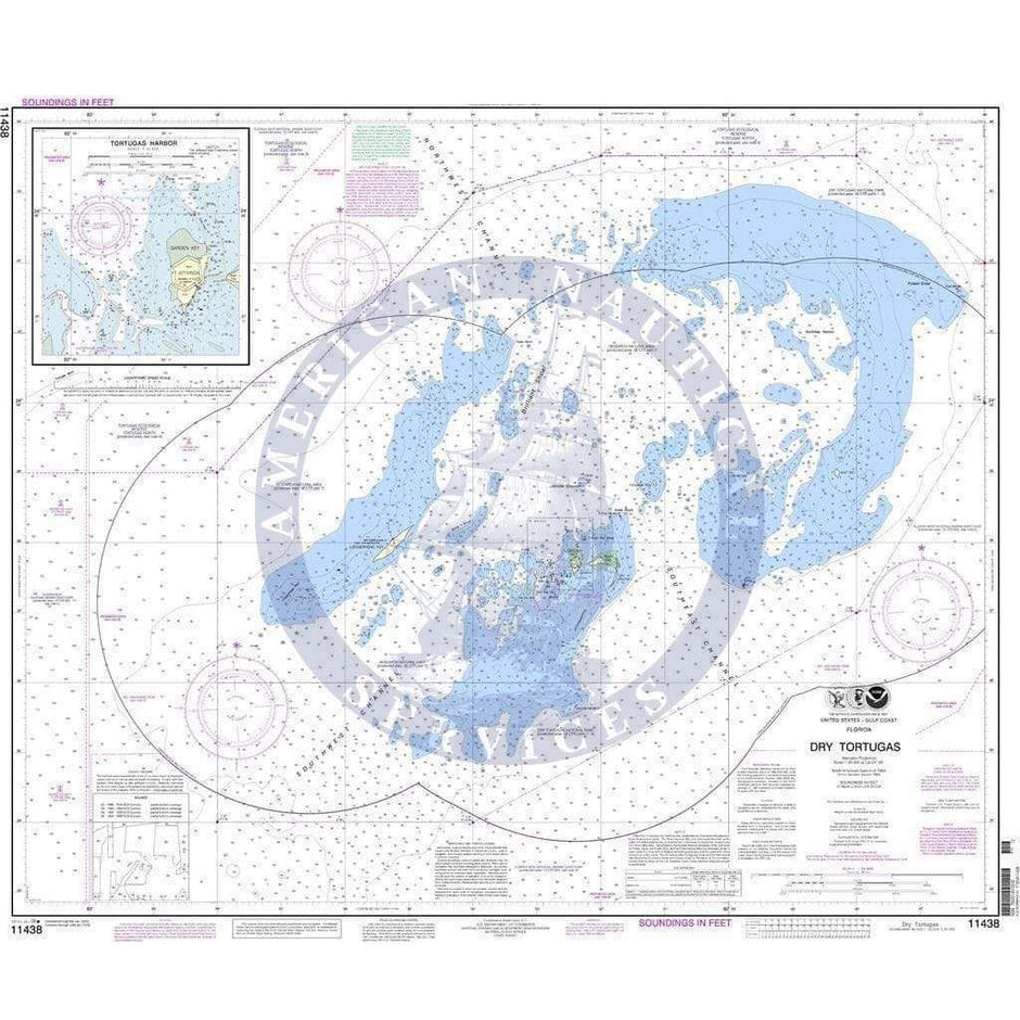 NOAA Nautical Chart 11438: Dry Tortugas; Tortugas Harbor - Amnautical