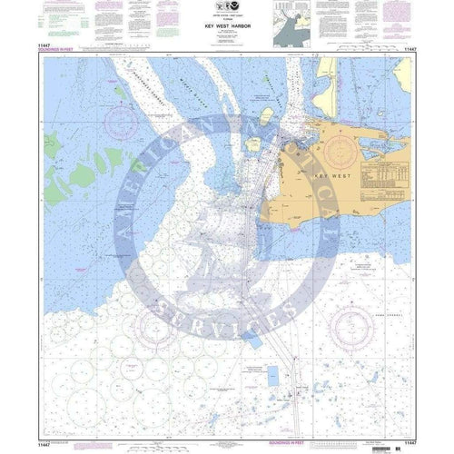 Key West Harbor Nautical Chart 11447 - Amnautical