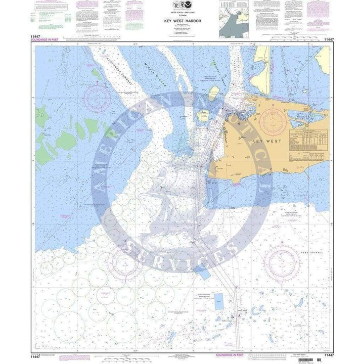 Key West Harbor Nautical Chart 11447 - Amnautical