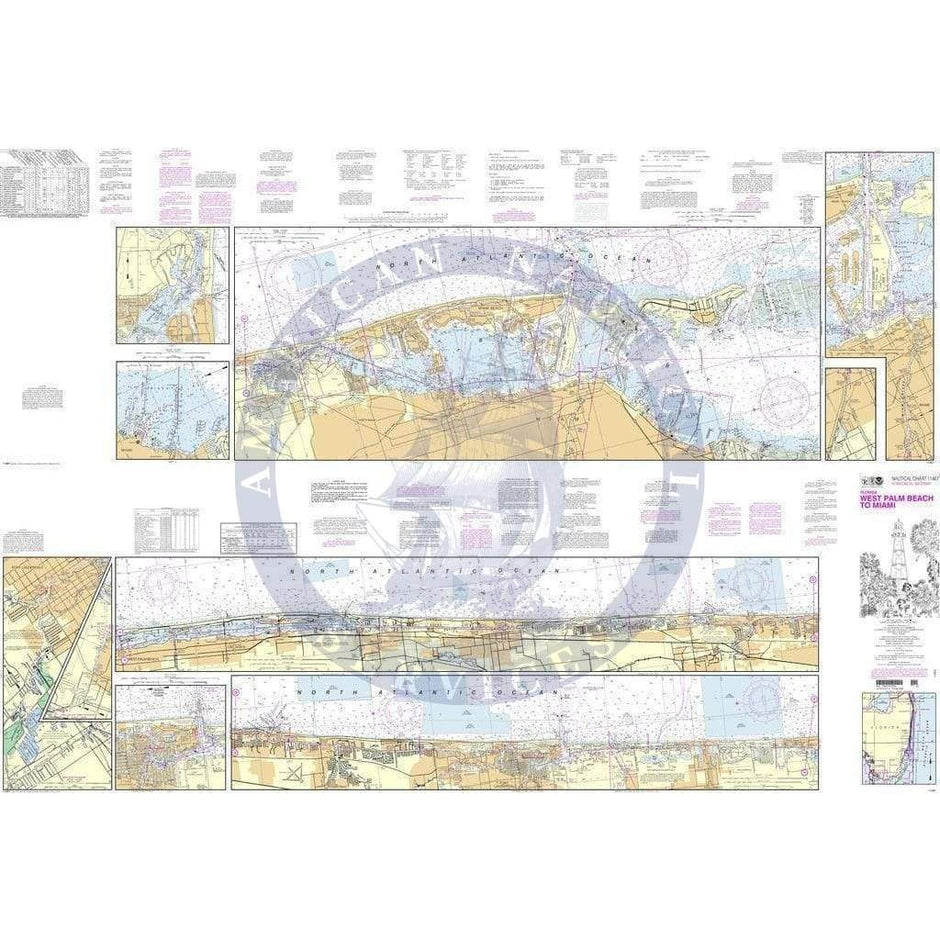 NOAA Chart 11467: Intracoastal Waterway West Palm Beach to Miami ...