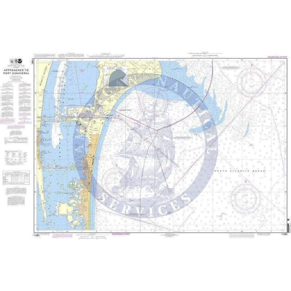 NOAA Nautical Chart 11481: Approaches to Port Canaveral| NOAA Port ...