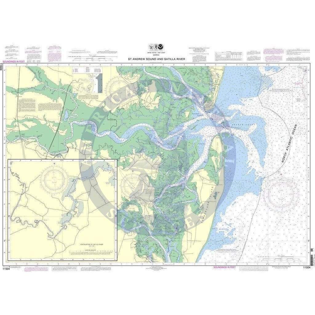 NOAA Nautical Chart 11504: St. Andrew Sound and Satilla River - Amnautical