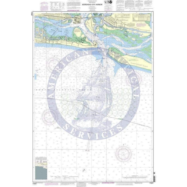 NOAA Morehead City Harbor Nautical Chart 11547 - Amnautical