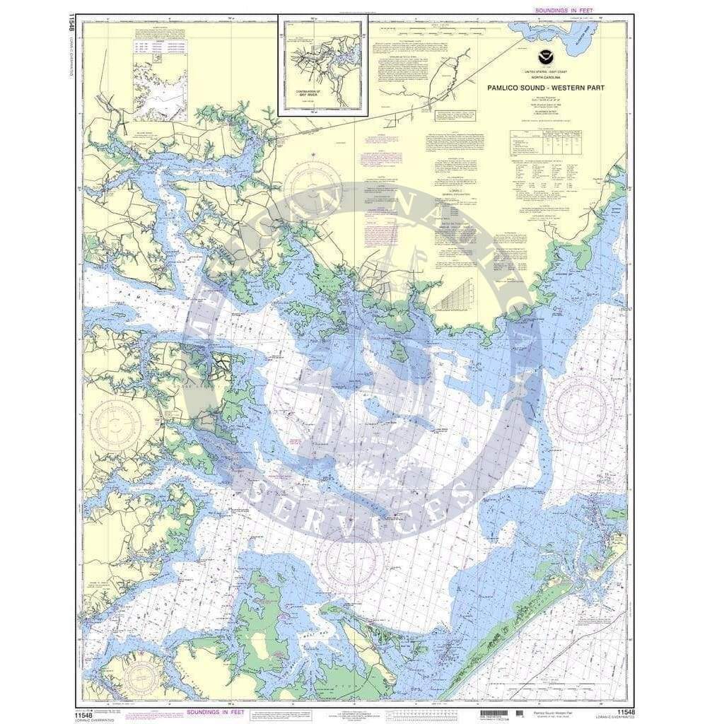 NOAA Nautical Chart 11548:Pamlico Sound Western Part|Pamlico Sound Map ...