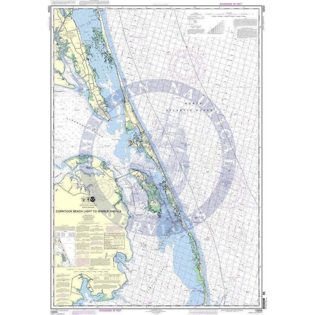 NOAA Nautical Chart 12204: Currituck Beach Light to Wimble Shoals ...