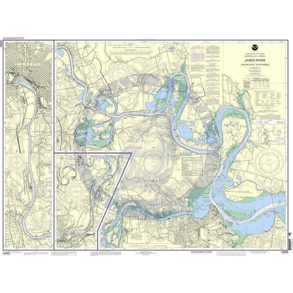 NOAA Nautical Chart 12252: James River Jordan Point to Richmond ...
