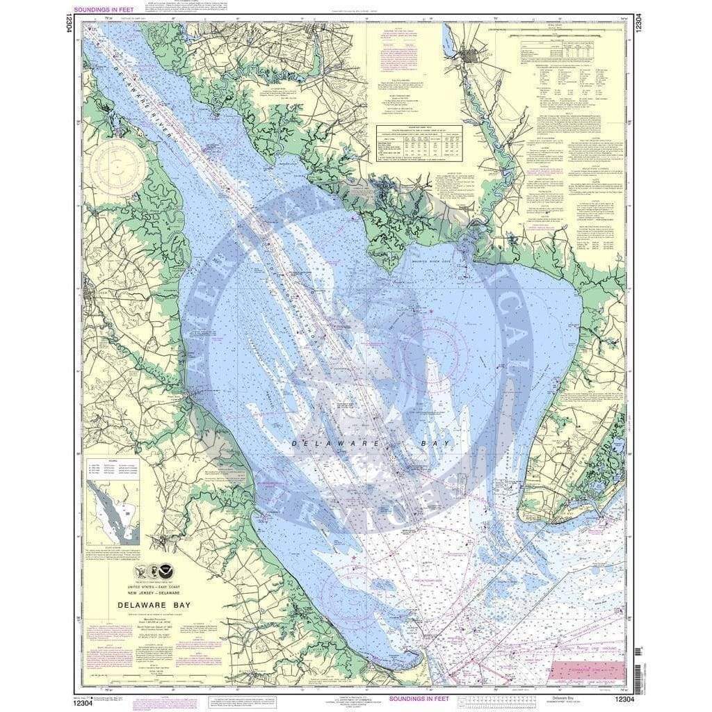 NOAA Delaware Bay Nautical Chart 12304 | Delaware Bay Map - Amnautical