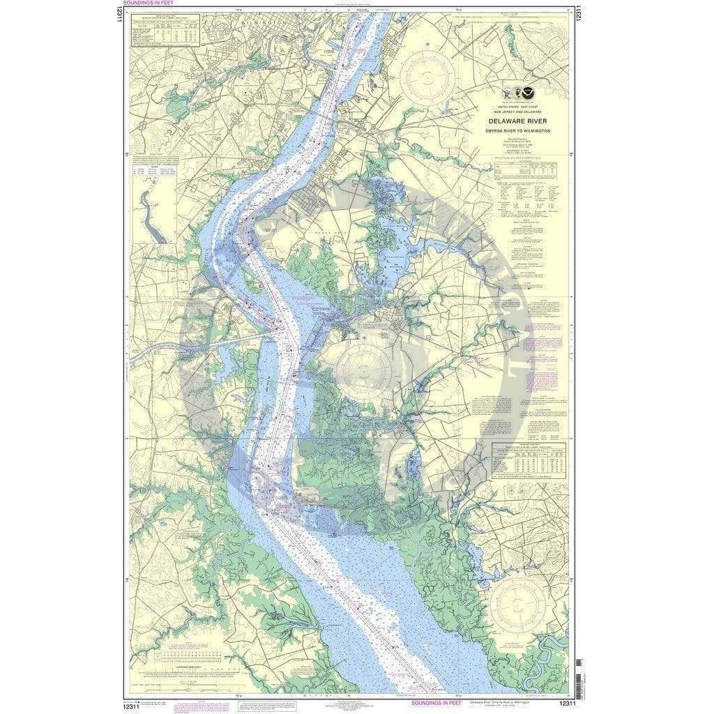 NOAA Nautical Chart 12311: Delaware River Smyrna River to Wilmington ...