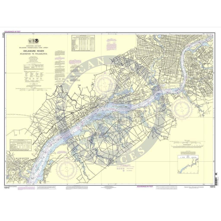 NOAA Nautical Chart 12312: Delaware River Wilmington to Philadelphia ...