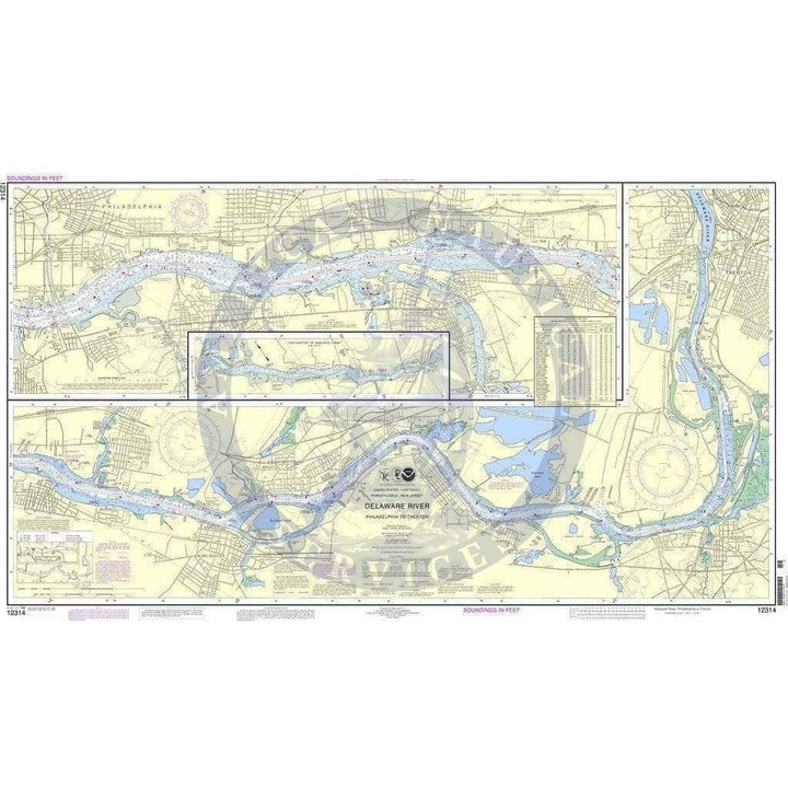 NOAA Nautical Chart 12314: Delaware River Philadelphia to Trenton ...