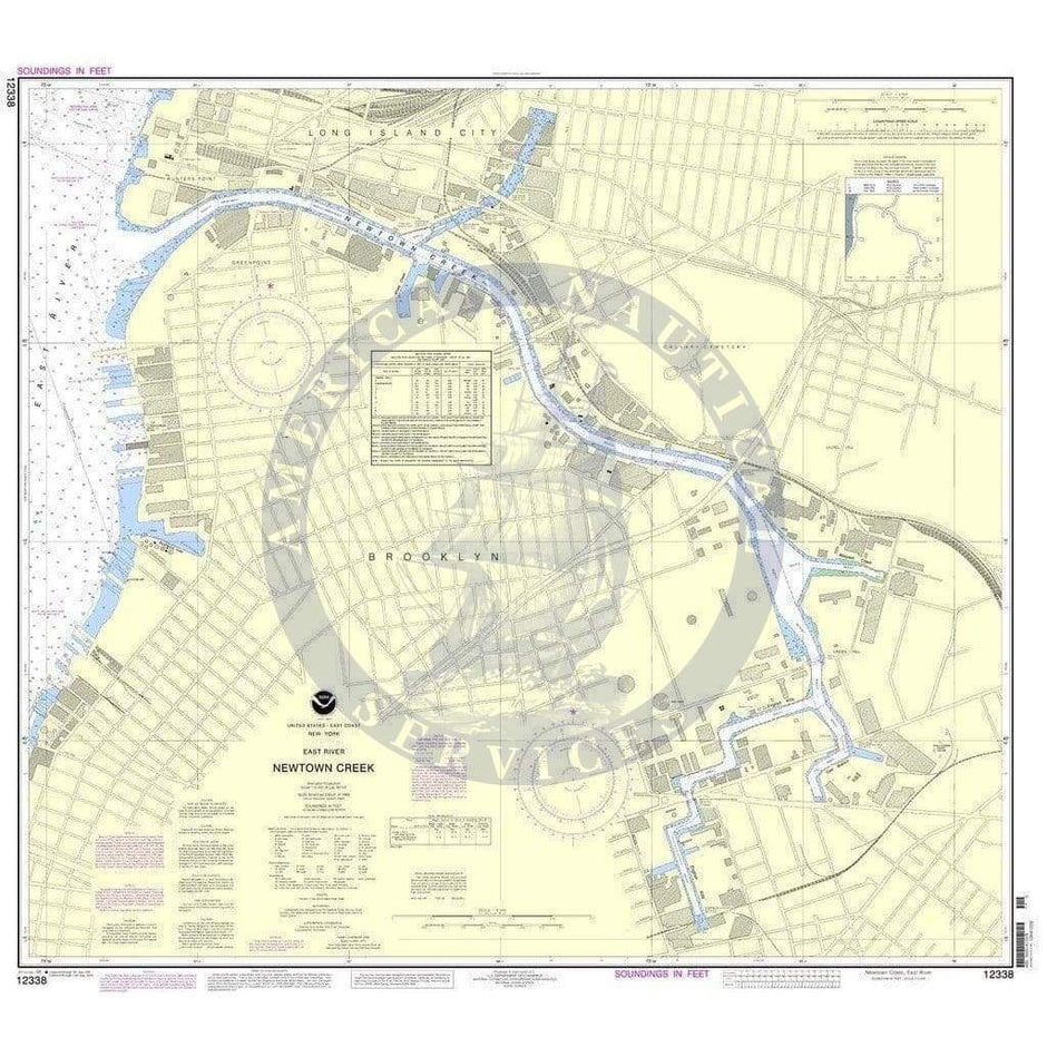 NOAA Nautical Chart 12338: East River Newtown Creek - Amnautical