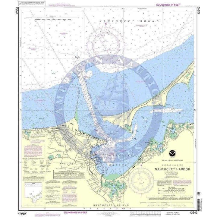 NOAA Nautical Chart 13242: Nantucket Harbor | Harbor Hill Nantucket ...