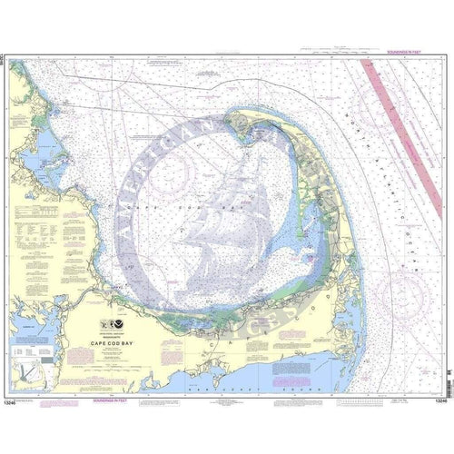 NOAA Nautical Chart 13246: Cape Cod Bay| Cape Cod Bay Depth Chart ...