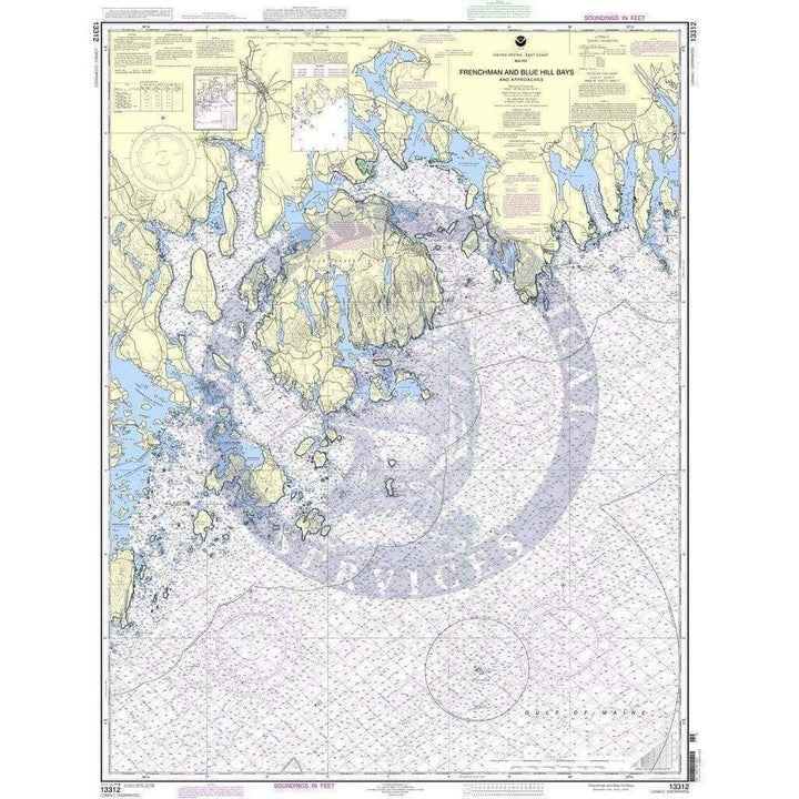 NOAA Nautical Chart 13312: Frenchman and Blue Hill Bays and Approaches ...