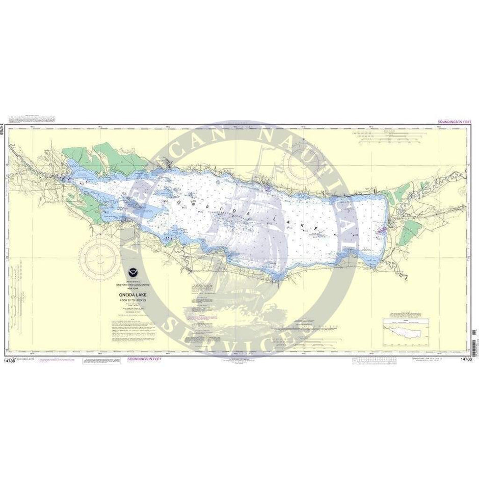 NOAA Nautical Chart 14788: Oneida Lake Map- Lock 22 to Lock 23 - Amnautical