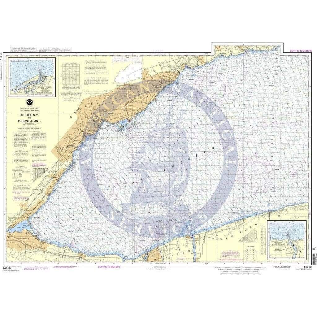 NOAA Nautical Chart 14810: Olcott Harbor to Toronto; Olcott and Wilson ...