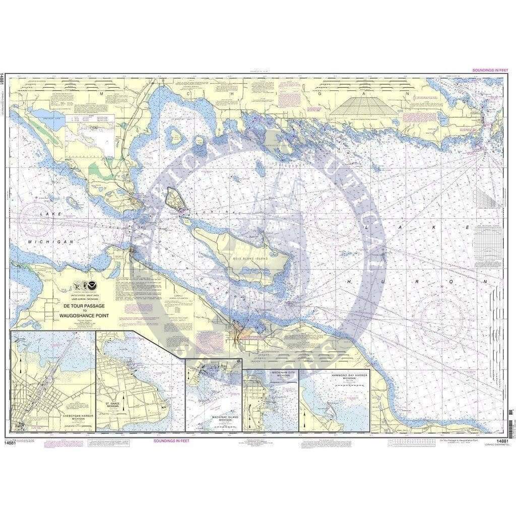 NOAA Nautical Chart 14881: Detour Passage to Waugoshance Pt.; Hammond ...