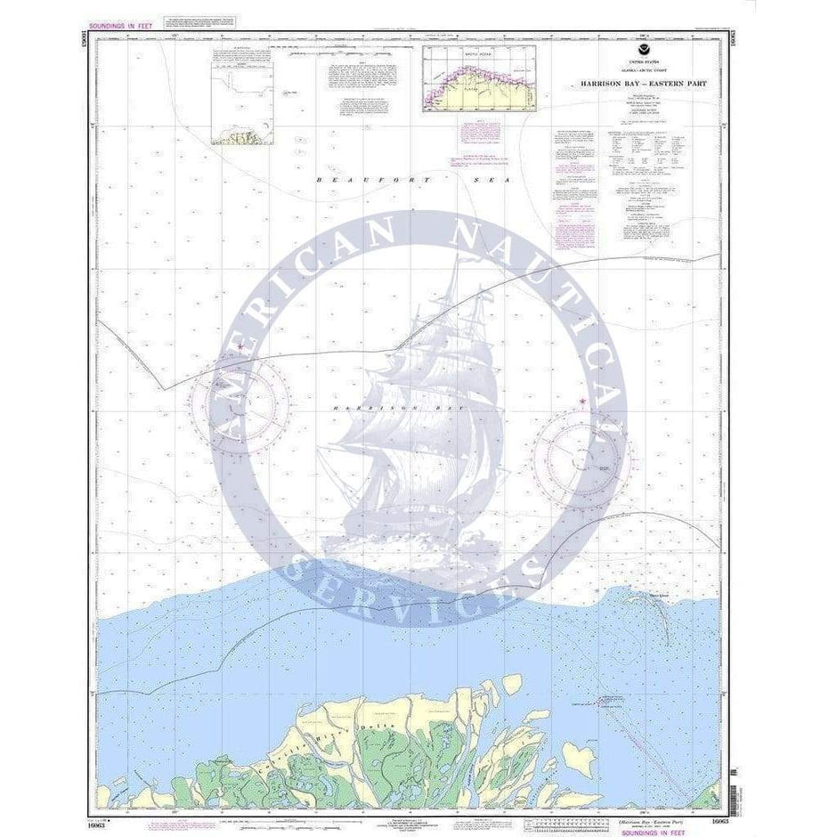 NOAA Nautical Chart 16063: Harrison Bay-eastern part - Amnautical