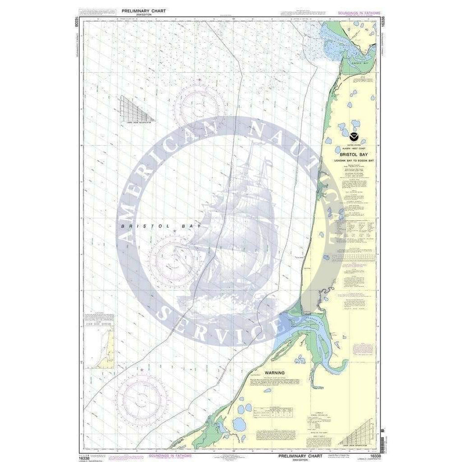 NOAA Nautical Chart 16338: Bristol Bay-Ugashik Bay to Egegik Bay ...