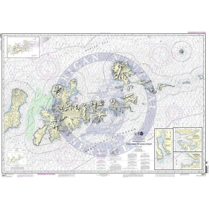 NOAA Nautical Chart 16471: Atka Pass to Adak Strait;Three Arm Bay, Ada ...