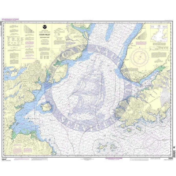 NOAA Nautical Chart 16640: Cook Inlet-southern part - Amnautical