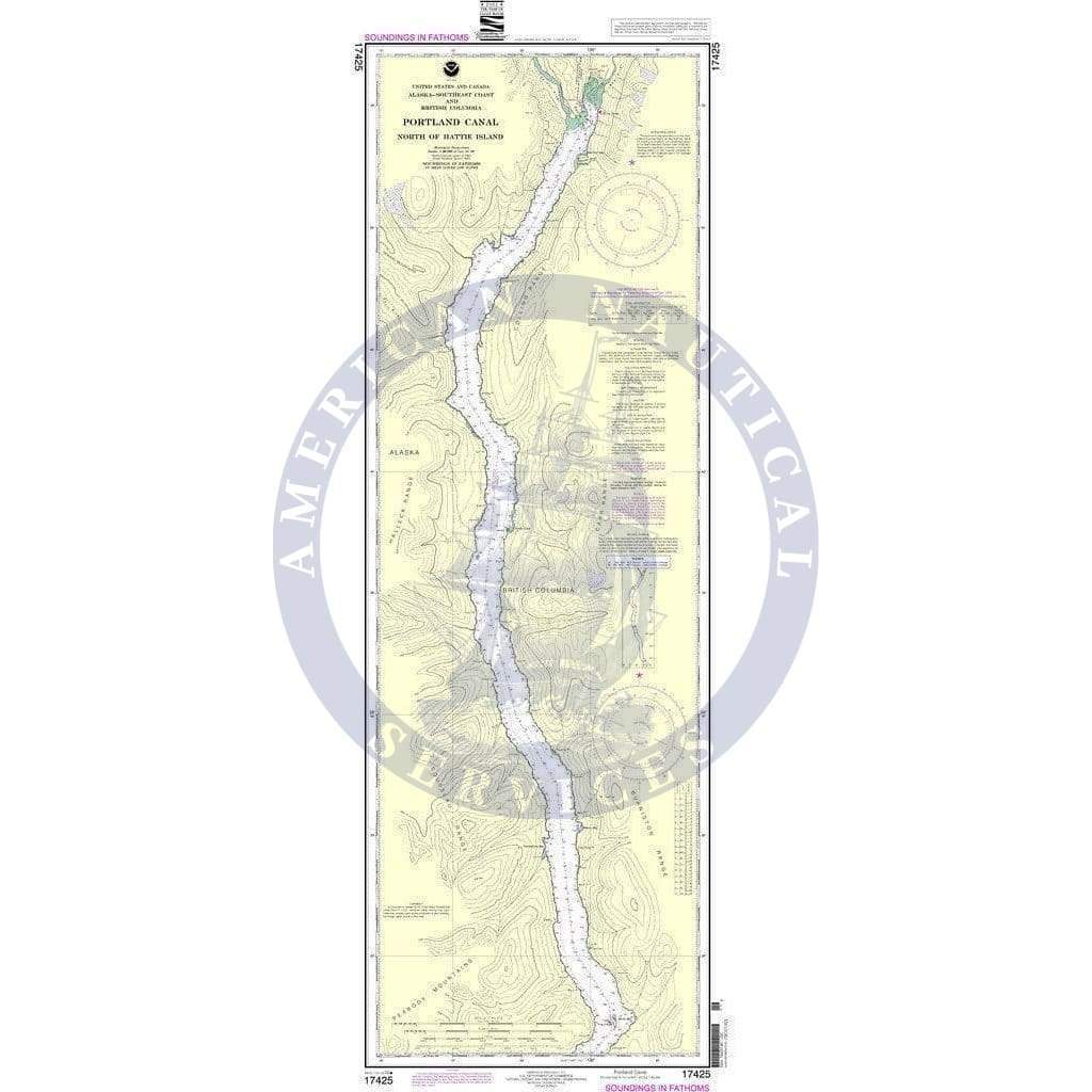 NOAA Nautical Chart 17425: Portland Canal-North of Hattie Island ...