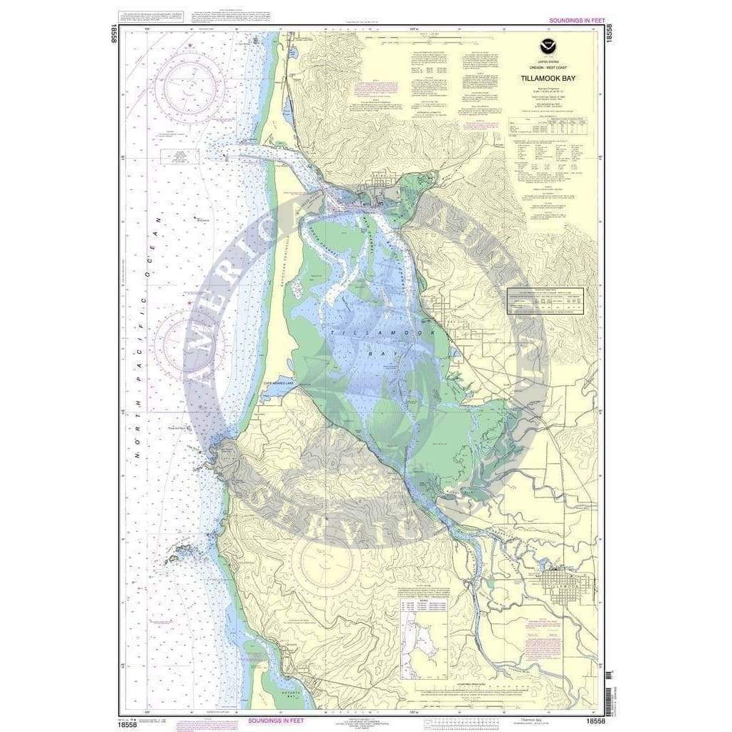 NOAA Nautical Chart 18558: Tillamook Bay| NOAA Tillamook Bay - Amnautical