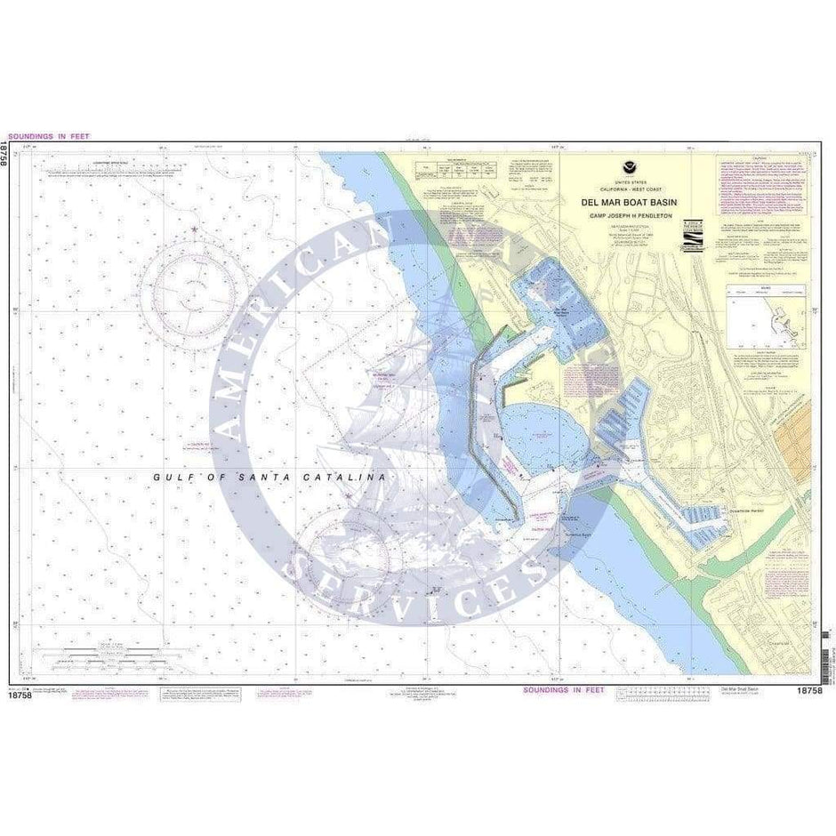 NOAA Nautical Chart 18758: Del Mar Boat Basin - Amnautical