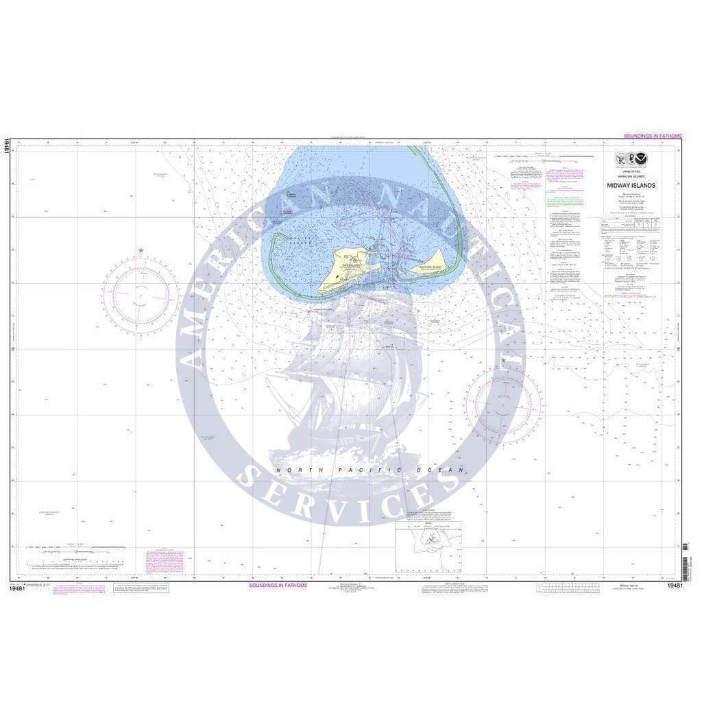 NOAA Nautical Chart 19481: Hawai'ian Islands Midway Islands - Amnautical