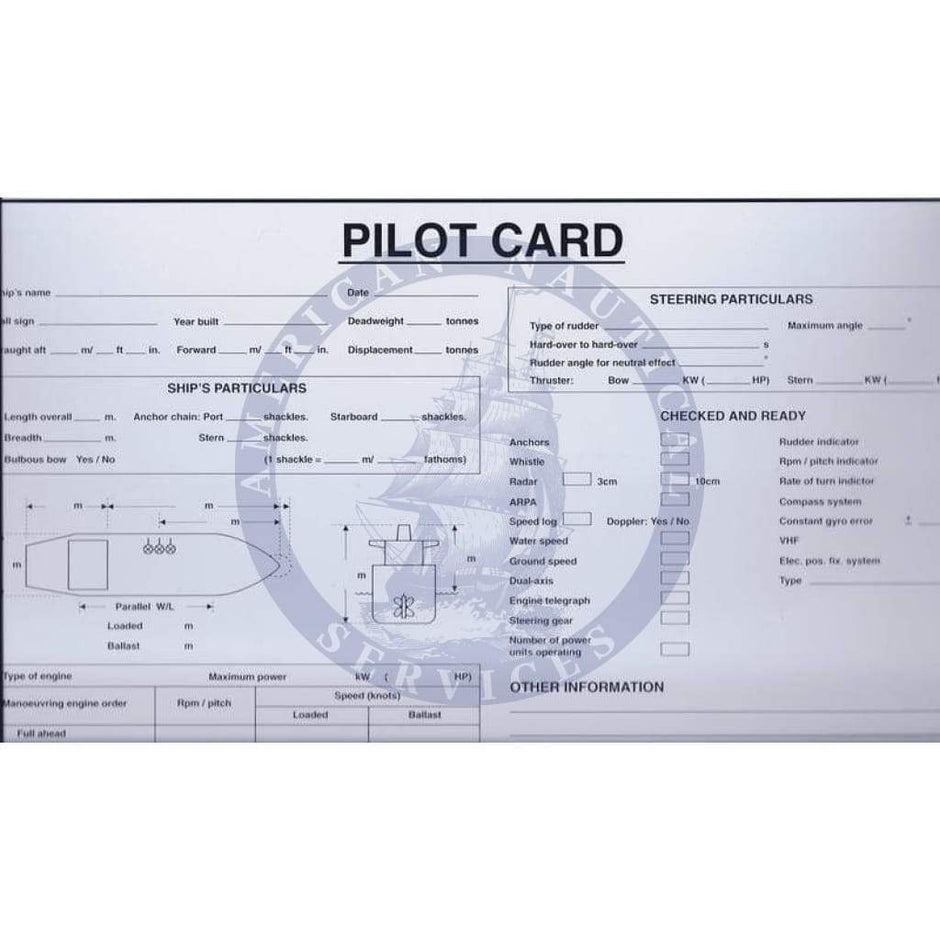 Pilot Card Complete with Wet-Wipe Pen - Amnautical