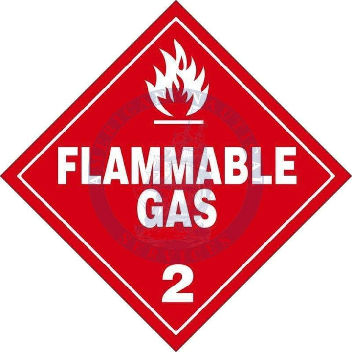 Placard Class 2.1: Flammable Gas, Domestic Standard Worded - Amnautical