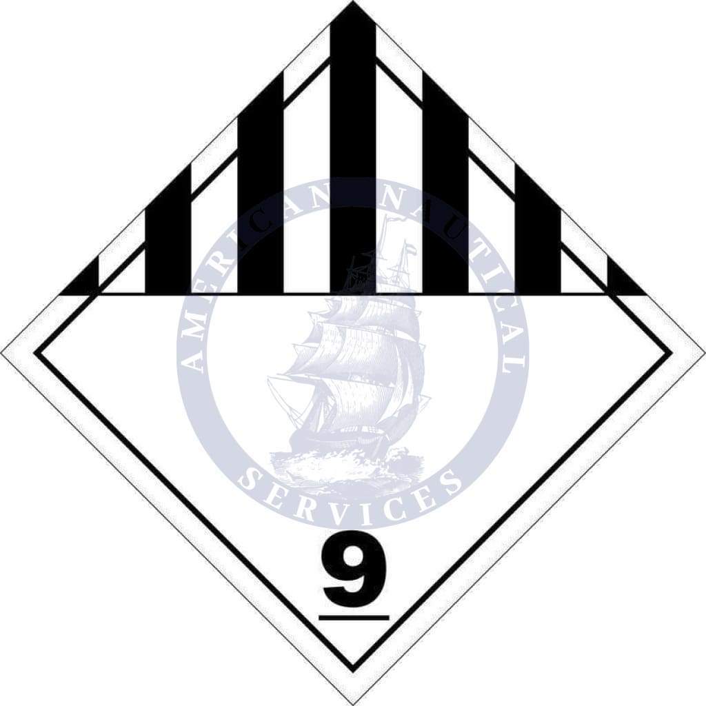 Placard Class 9: Miscellaneous Dangerous Goods, Domestic Standard Word ...