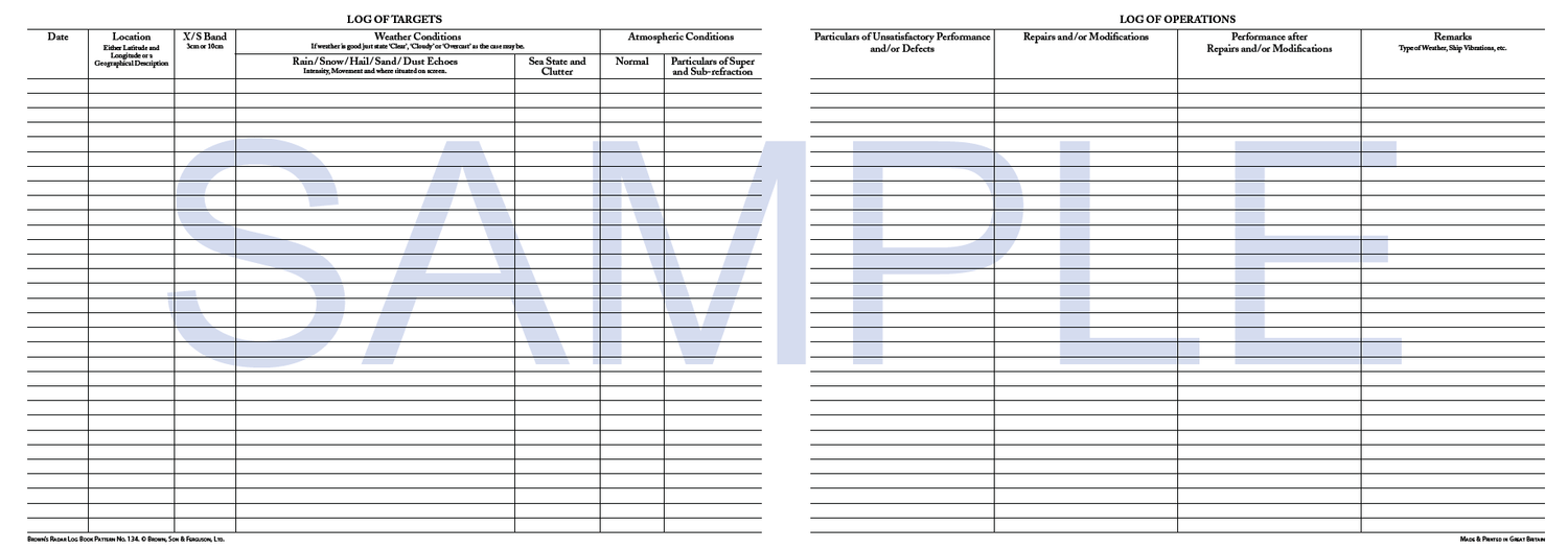 Radar Log Book by Brown, Son & Ferguson - Amnautical