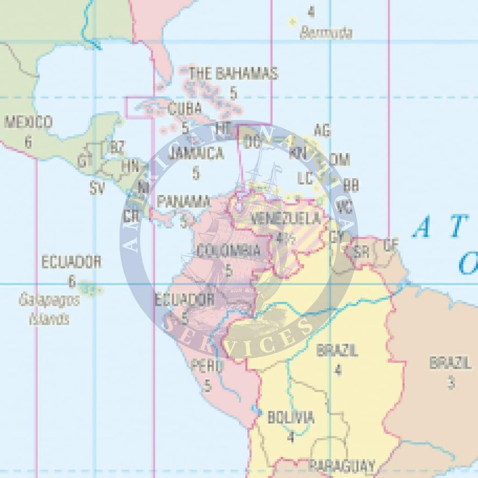 Standard Time Zones Map - Amnautical
