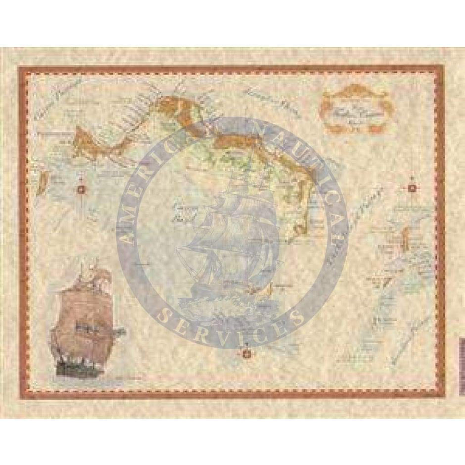 Turks & Caicos Islands Mini Map (Miniature Map 8" x 10") - Amnautical