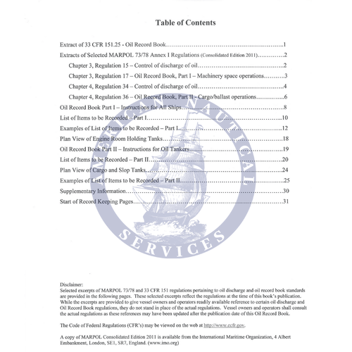 USCG Oil Record Book for Ships - Amnautical