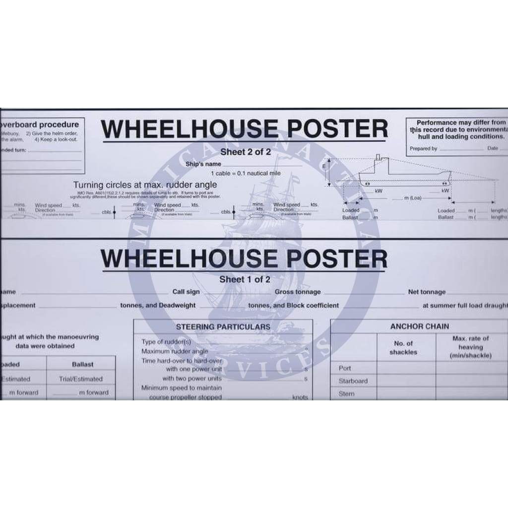 Wheelhouse Poster - Complete with Wet-Wipe Pen - Amnautical